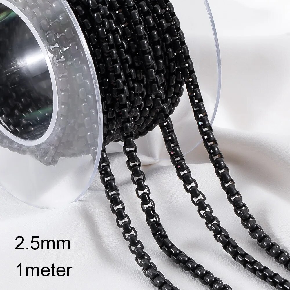 MINGXUAN Черная цепочка из нержавеющей стали 1 метр для рукоделия