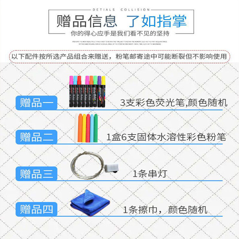 Белая доска для стойки, маленькая черная доска, настольная доска для сообщений, креативная ручная роспись, светящаяся, для молочного чая, кофейни, барной стойки, рекламы