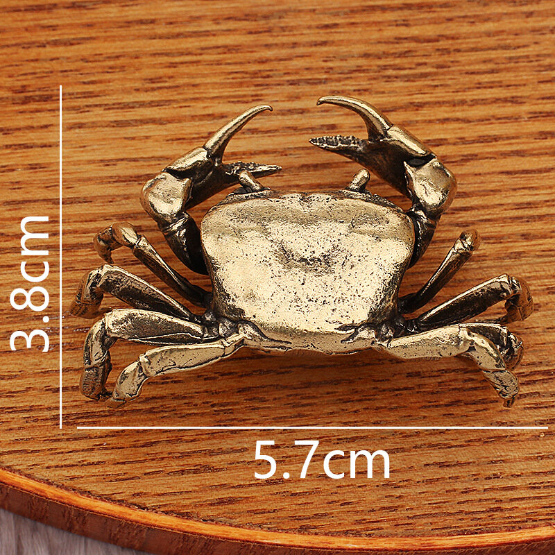 Винтажный латунный орнамент в виде краба, маленькая ручная фигурка, креативный персонализированный подарок, коллекционный предмет