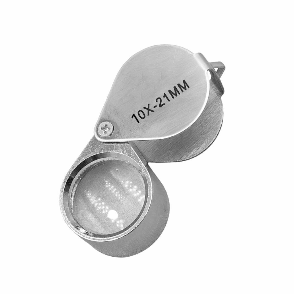Лупа 10x-40x складная в металлическом корпусе, 10X