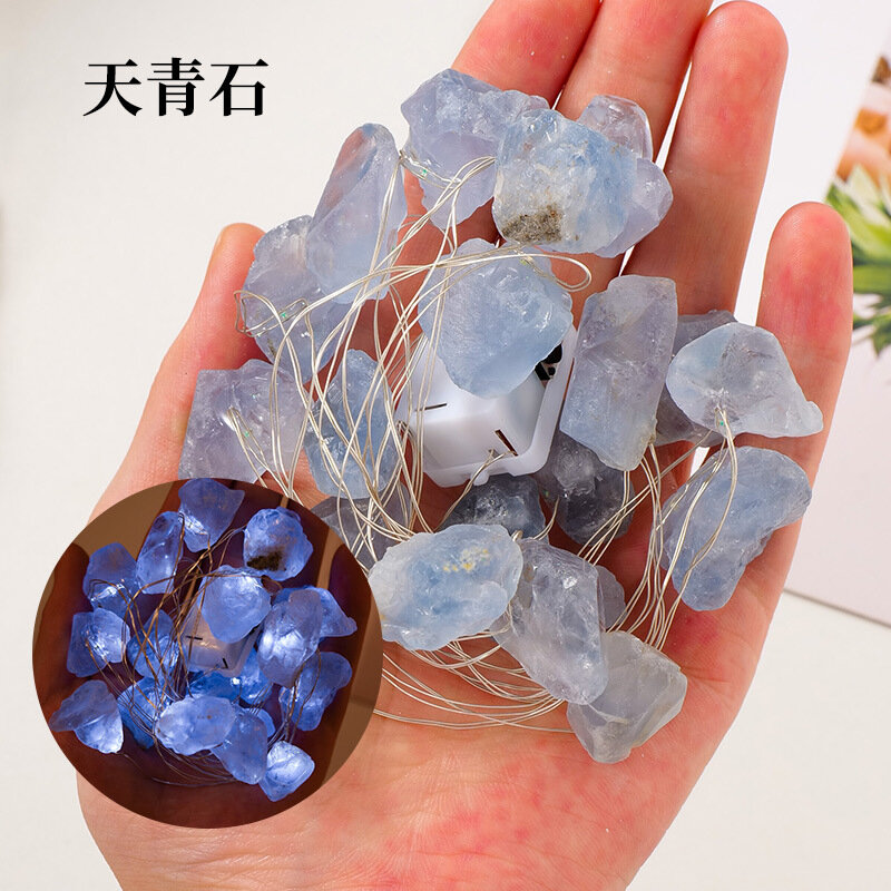 Натуральный розово-белый аметист, сырой камень, атмосферная лампа, длинная полоса, цветная лампа, гирлянда, рождественское украшение, ночник, праздничный подарок