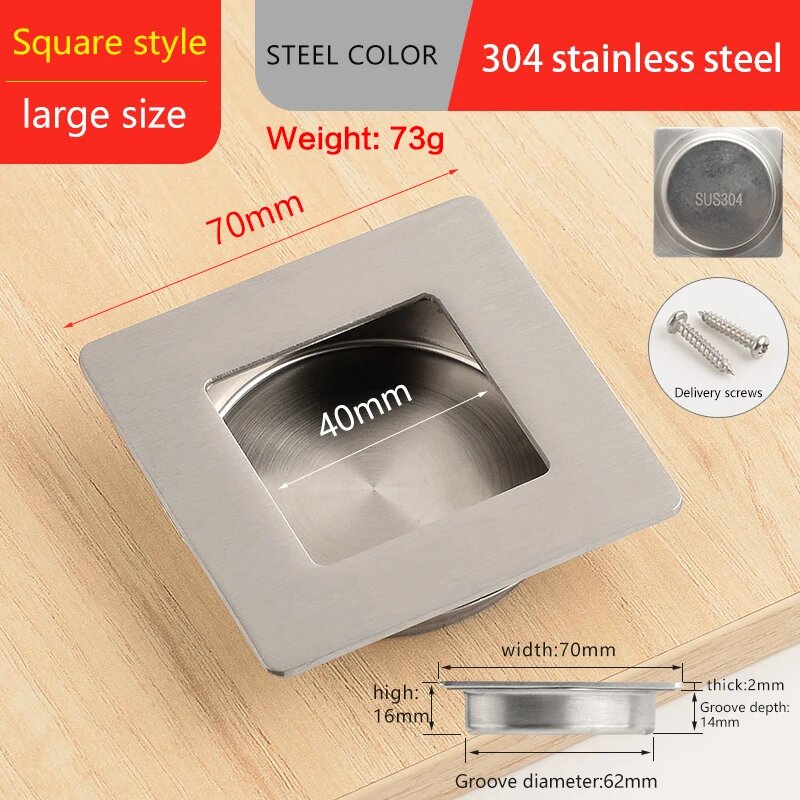 Невидимые встроенные ручки для мебели, скрытые ручки для раздвижных дверей шкафа, ручка для скрытия ящика, нержавеющая сталь