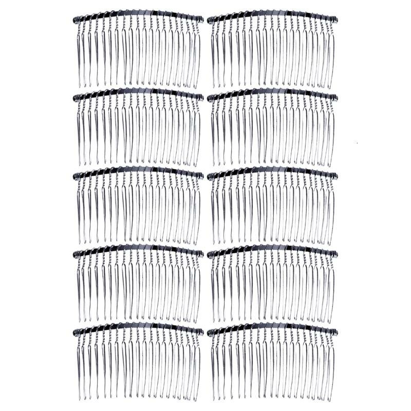 Женские зажим-гребни для волос, 10 шт, Серебро