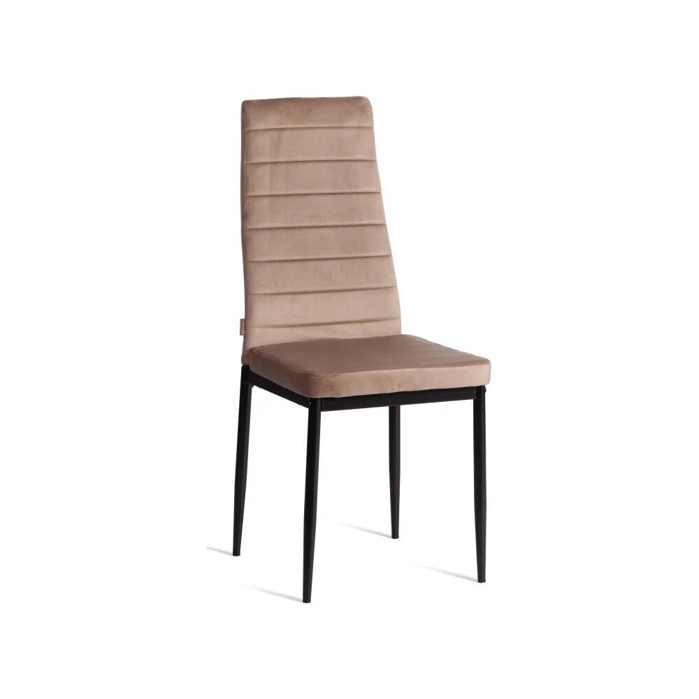 Комплект стульев TetChair Easy (mod. JSC02-1) 2 шт, металл, флок, 41x52x96 см, Beige (бежевый) HLR8 / черный 24605