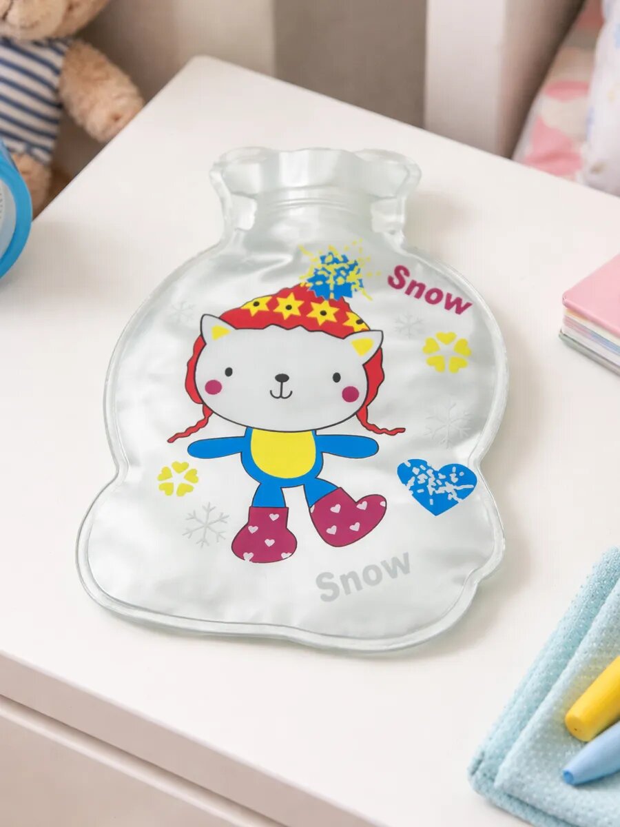 Многоразовая детская ПВХ грелка водяная 14,5 х 10,5 см Кот Snow