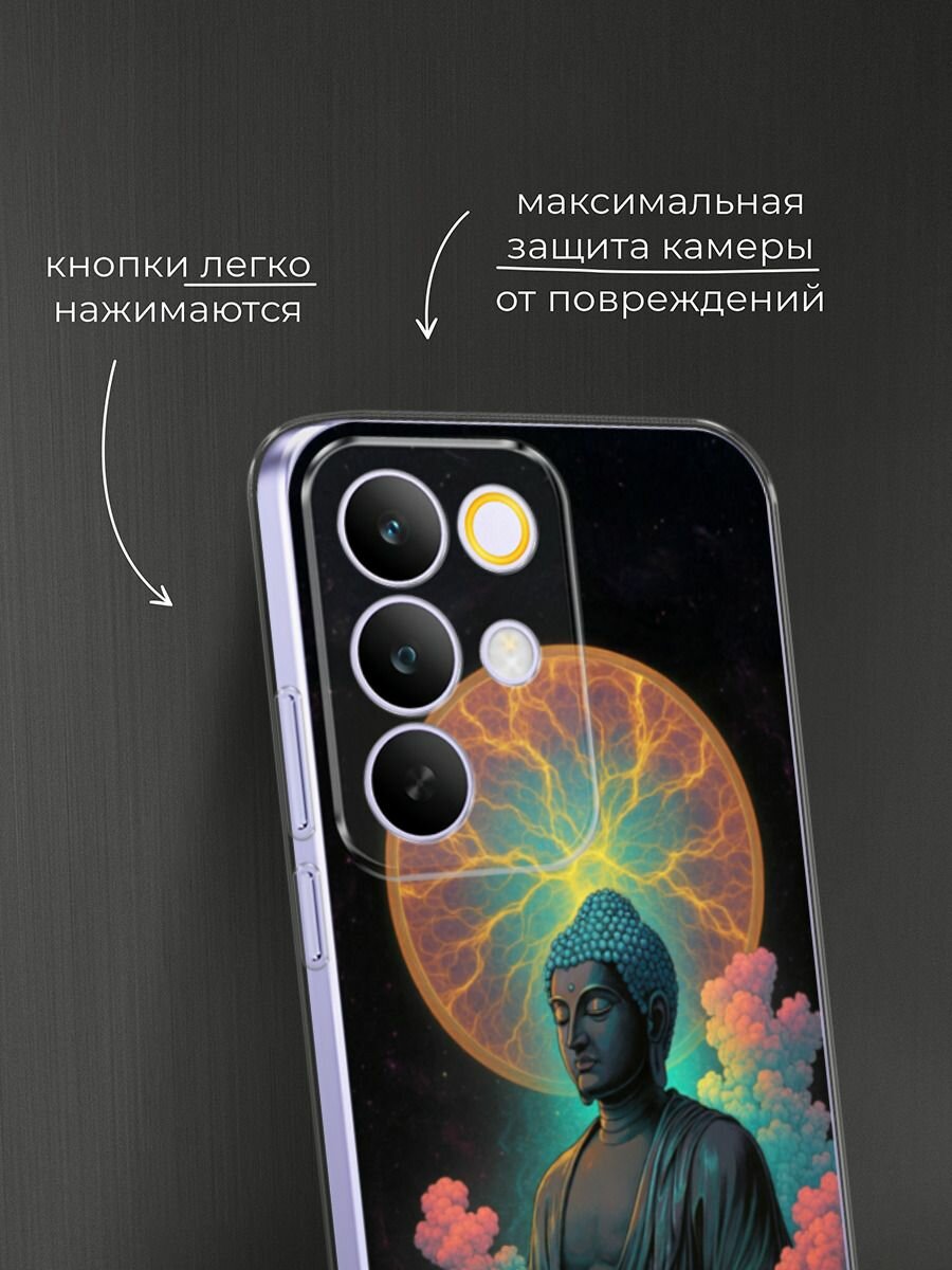 Чехол на Realme C85 Pro / Реалми C85 Про с принтом Монах медитирует — фото 1
