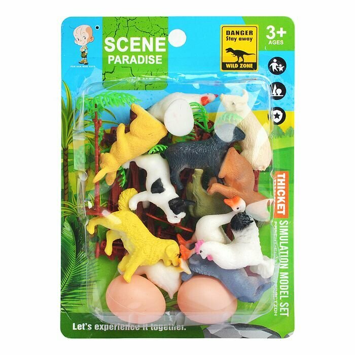 Набор животных Oubaoloon "Фермерское хозяйство" 12 фигурок