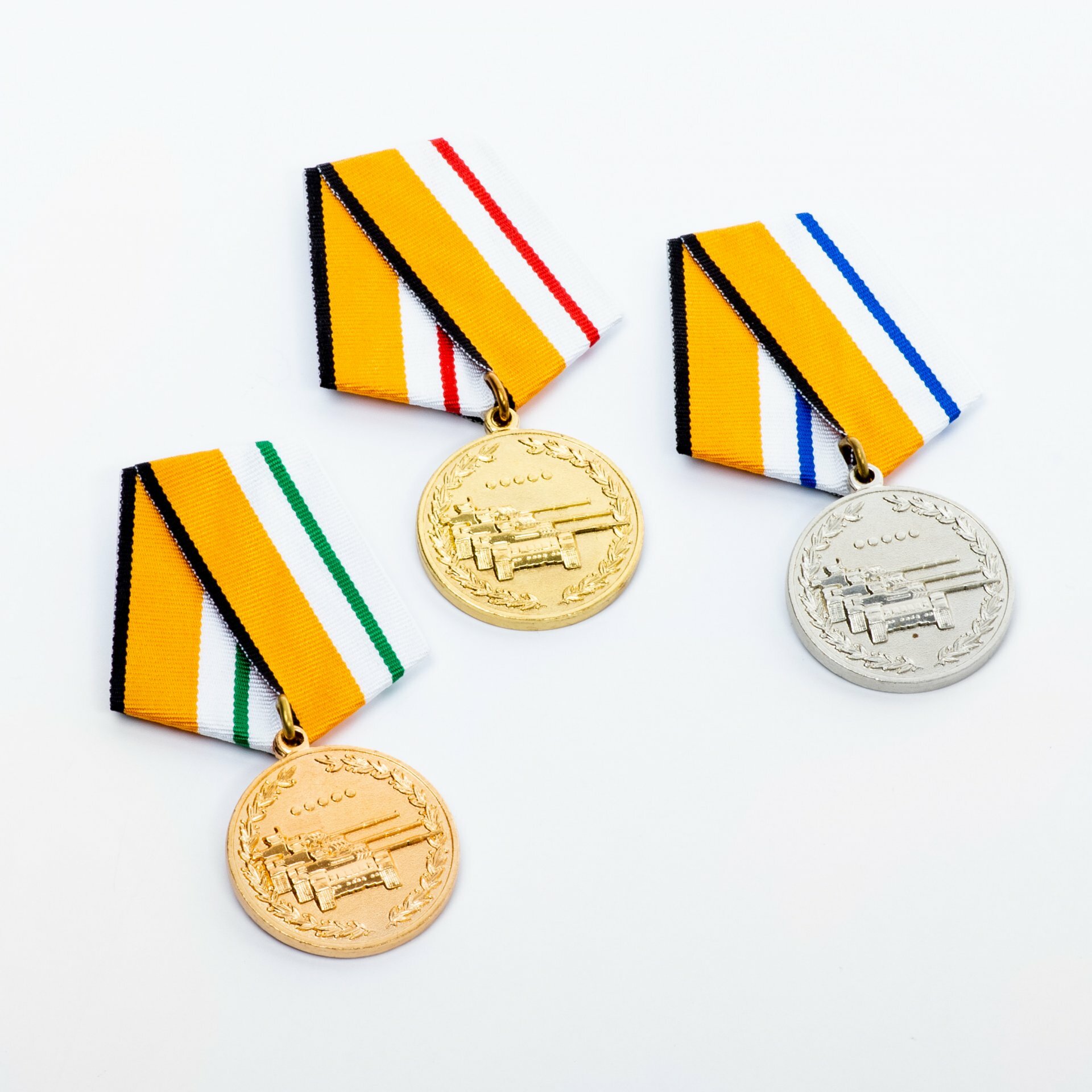 Медаль "Чемпионат мира 2014 Танковый биатлон" набор I, II, III место, 2015
