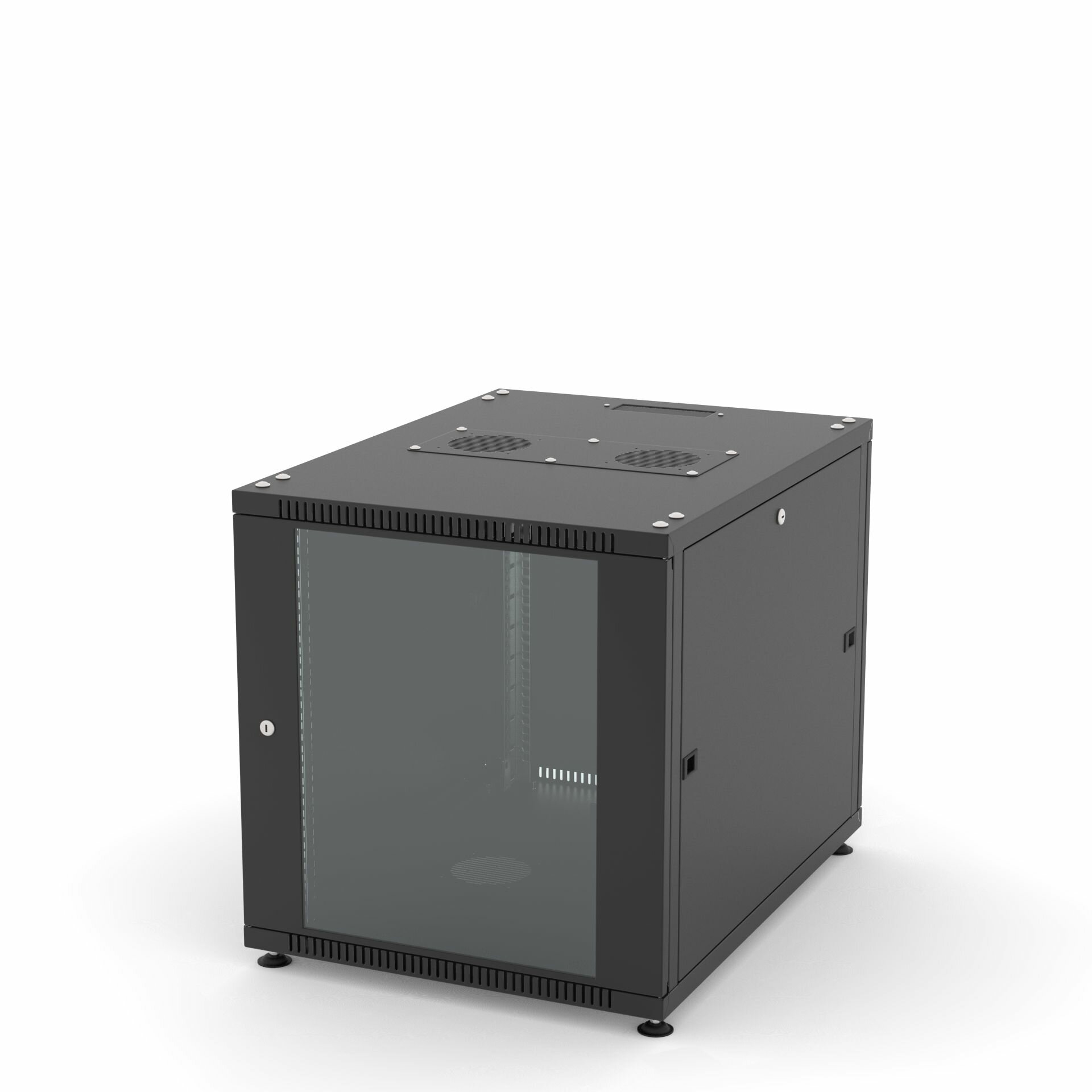 Шкаф Filum FL-NT-1268GM-BK, для телекоммуникационного оборудования, напольный, черный, 19"