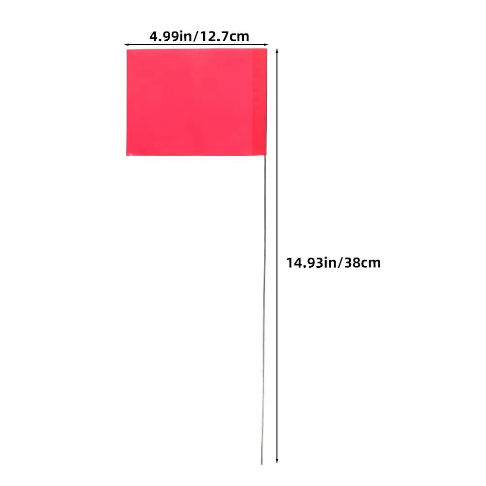 Маркировочные флаги из ПВХ, красный, сталь, 30 шт Red