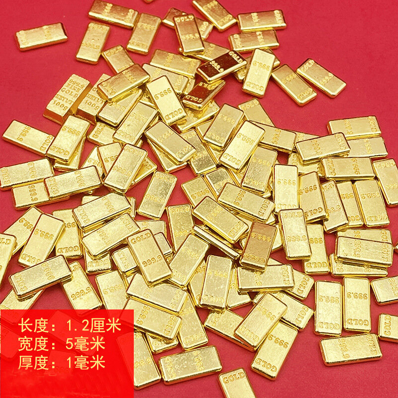 Солидная имитация золота, мини-слиток, золотая пластина, наполнитель для сокровищницы, декор для гостиной, подарок на новоселье, фэн-шуй украшение