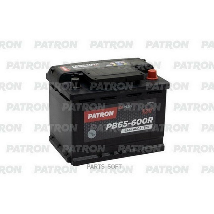 Аккумулятор PATRON PLUS 12V 65AH 600A ETN 0(R+) B13 242x175x190mm 14.9kg от официального дистрибьютора, PATRON, артикул PB65600R