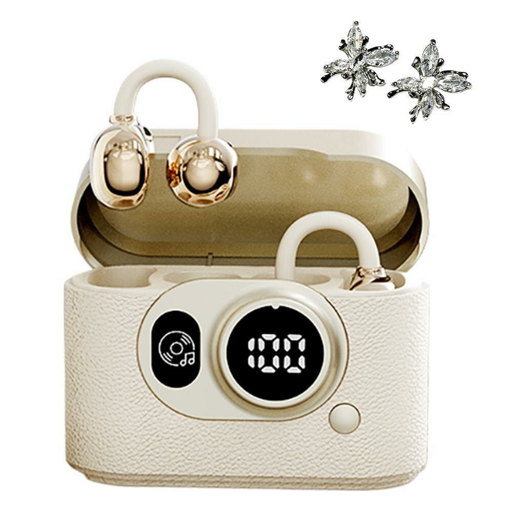 Винтажные наушники-клипсы TWSGTS17 в виде фотоаппарата, беспроводные Bluetooth с длительным временем работы