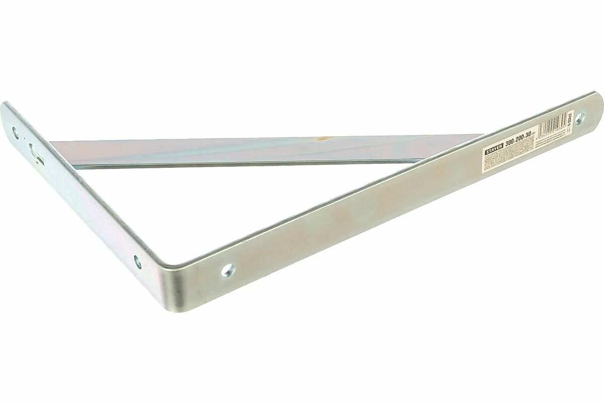 Уголок кронштейн STAYER оцинкованный, усиленный, 300x200x30x4 мм