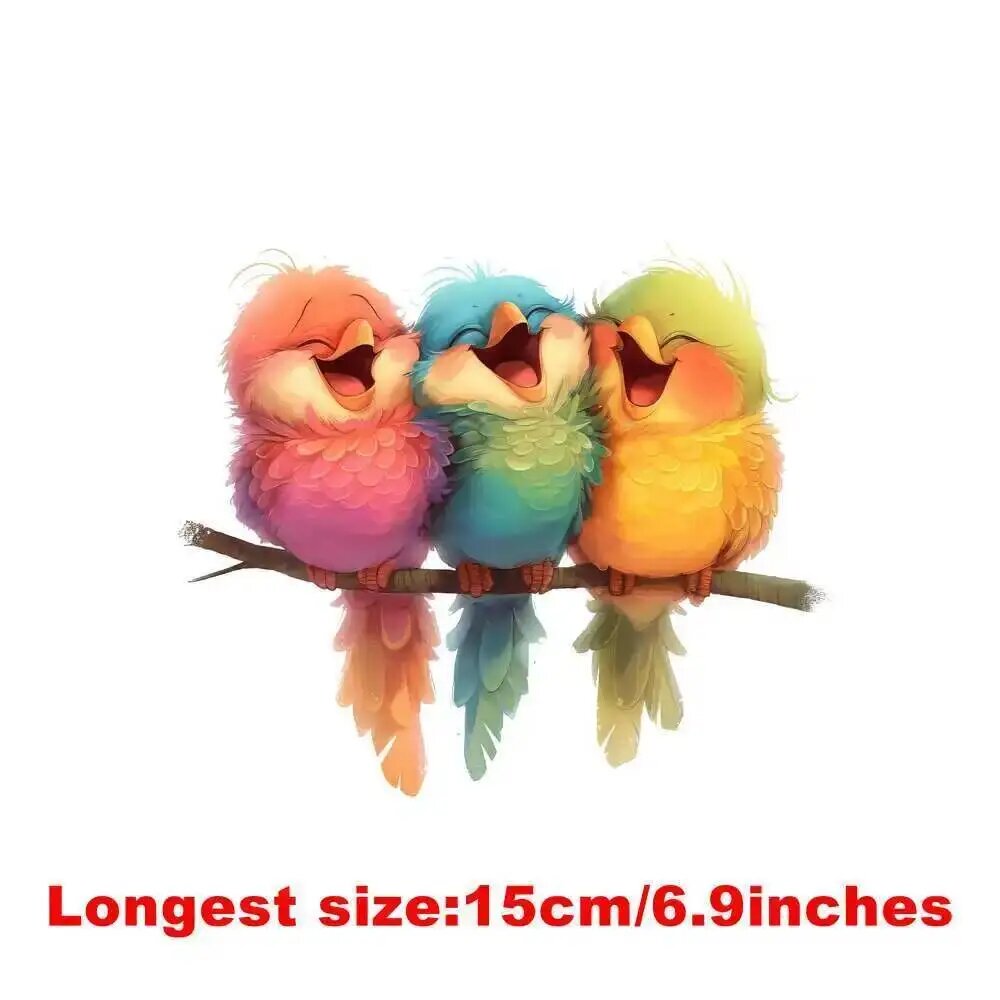 Детские термонаклейки с птицами 15см YTH0526-15