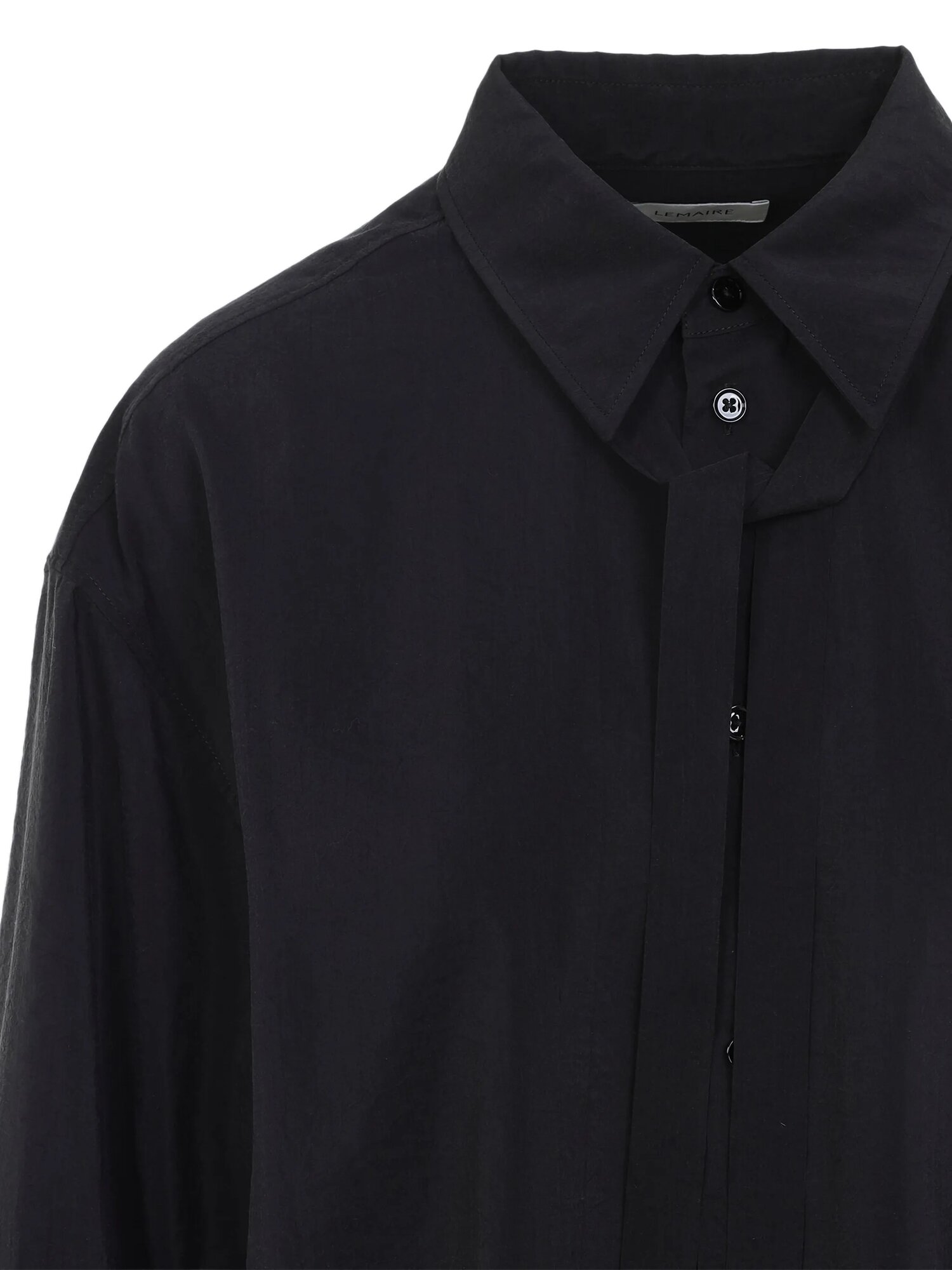 Рубашка LEMAIRE Pleated shirt, размер 36, черный — фото 1