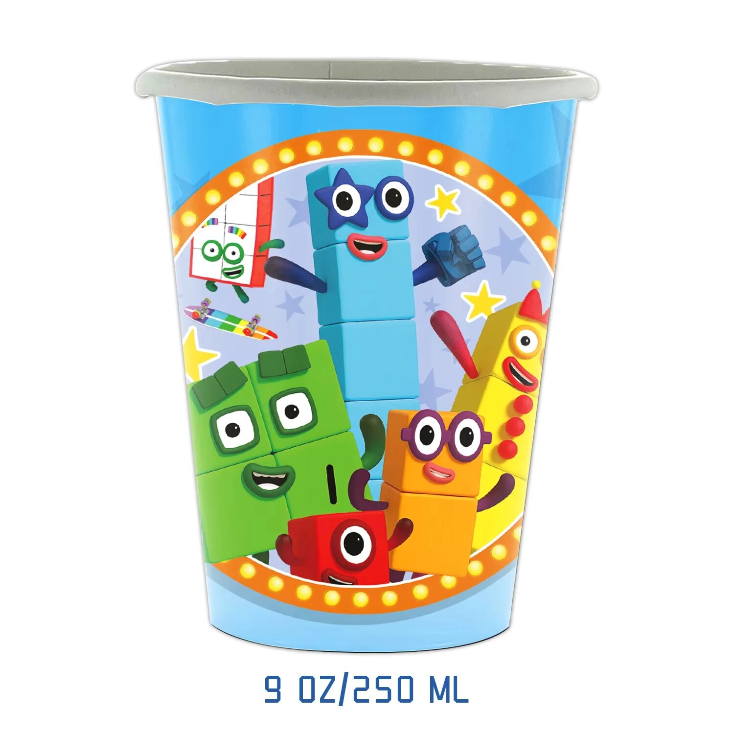 Стаканчик детский Numberblocks, 9oz, синий, 10шт