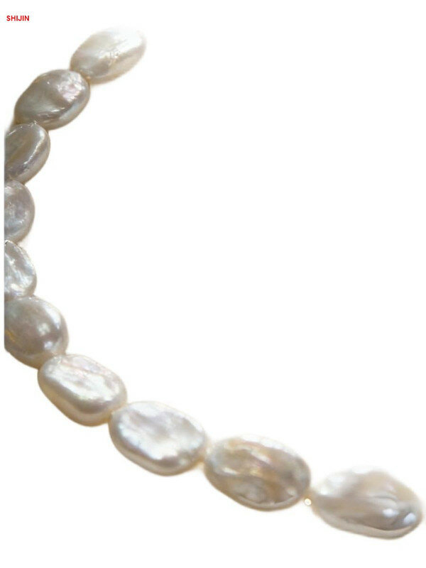 Готовая нить натурального речного жемчуга DIY для колье, бусины 15x20мм