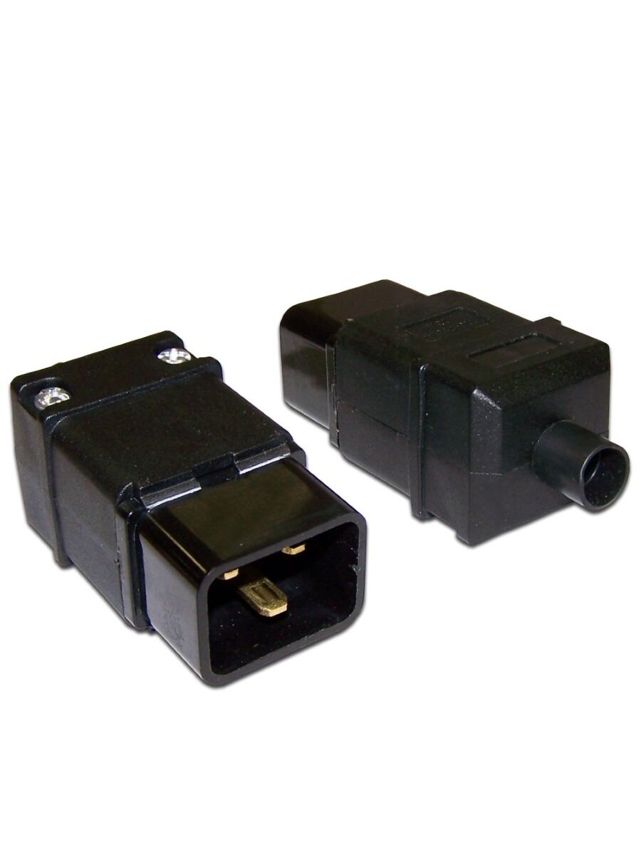 Вилка Lanmaster LAN-IEC-320-C20 IEC 60320 C20, 16A, 250V, папа, разборная, черная