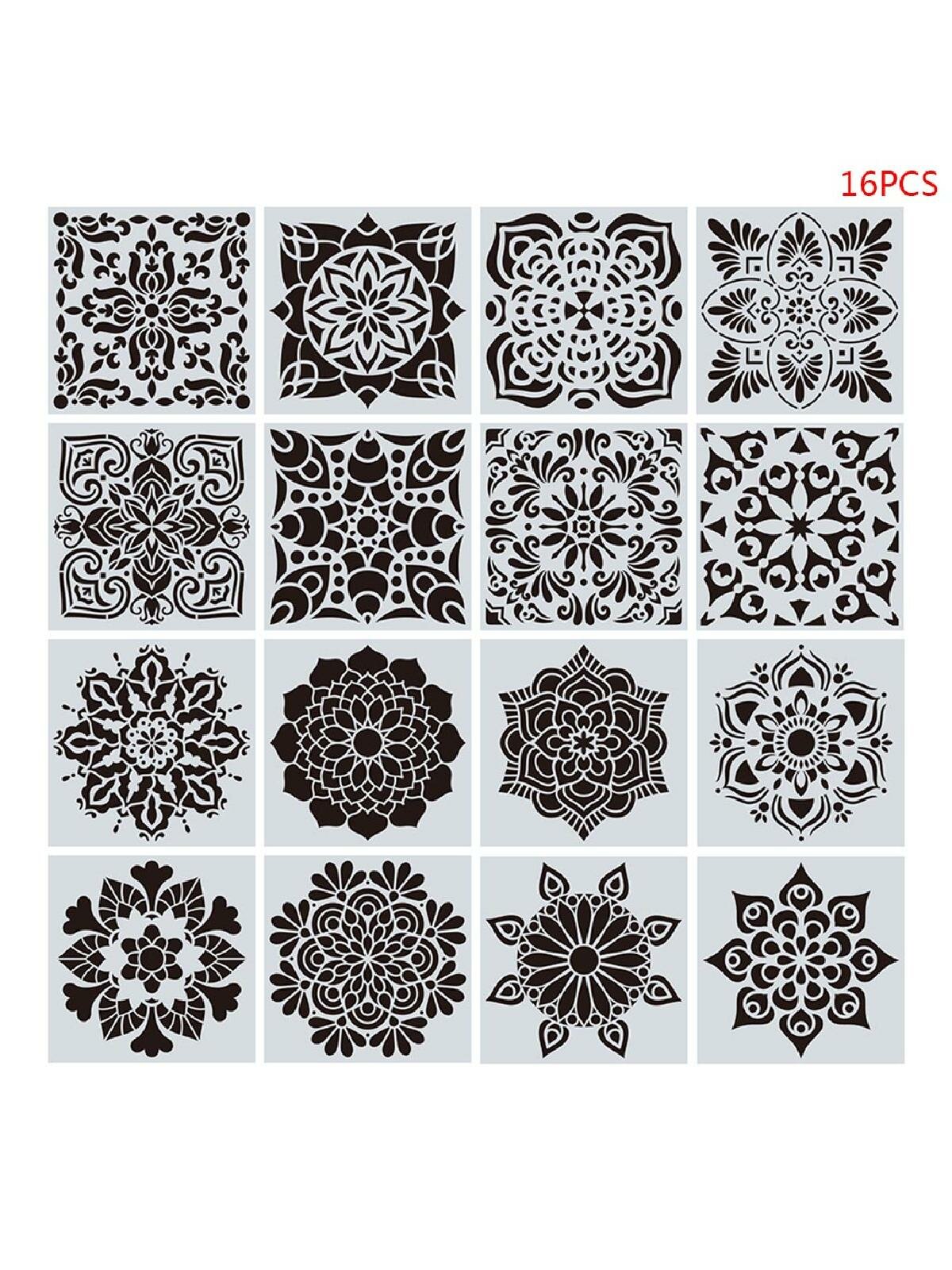 1 набор из 16 листов, шаблон для рисования с использованием мандалы