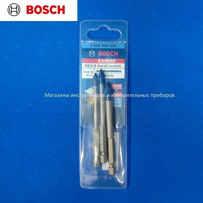 Сверло для твердой плитки Сверло Bosch 6,35 мм-5-6-8 мм с шестигранным хвостовиком