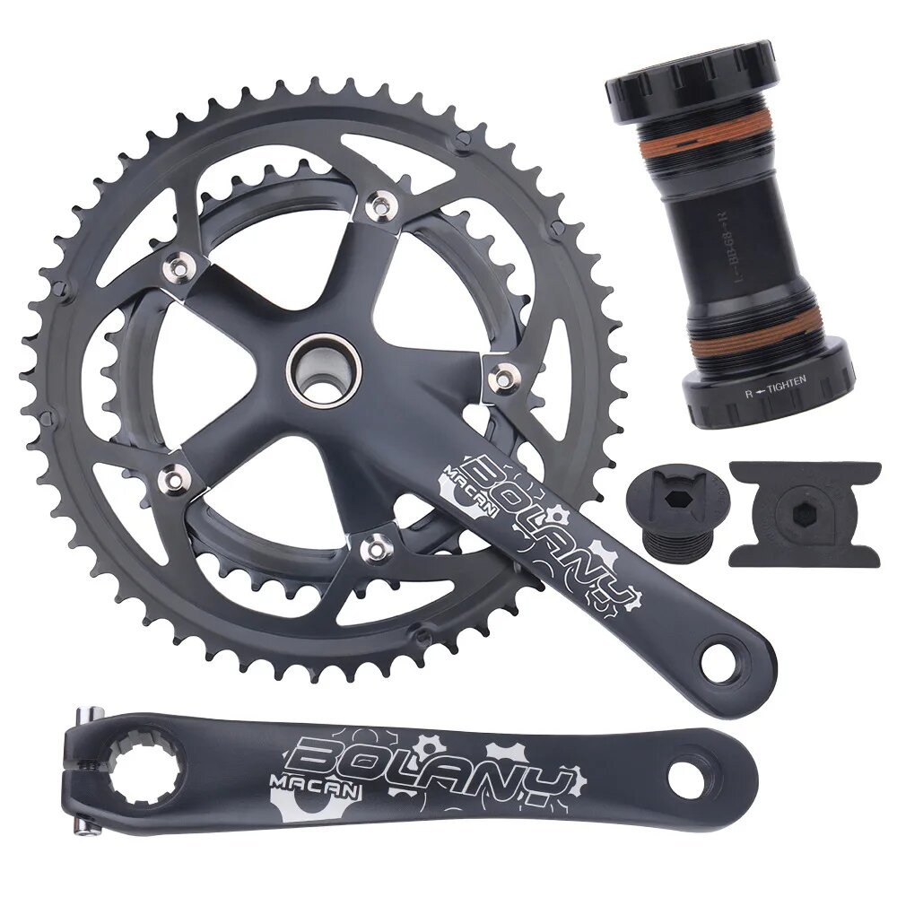 Полый интегрированный шатун для шоссейного велосипеда 130 BCD, 8 скоростей, 9 скоростей, звездочка с радиатором, велосипедная шатунная звездочка