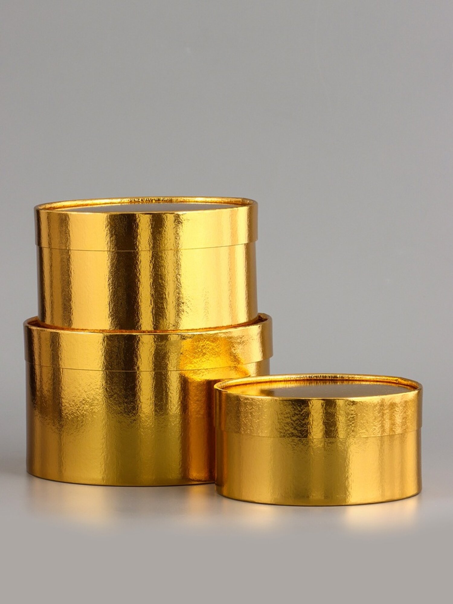 Набор подарочных коробок 3 в 1, завальцованные, золотой, 20 х 12 - 18 х 10 - 16 х 8 см 10956953