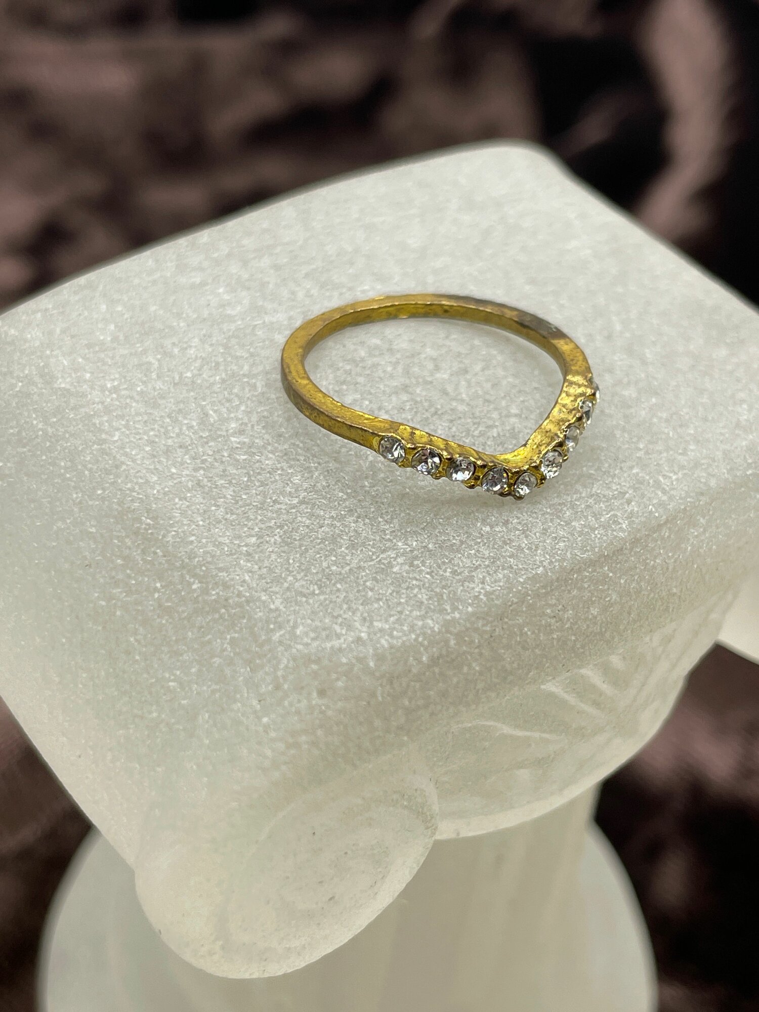 Винтажное позолоченное кольцо, размер 16