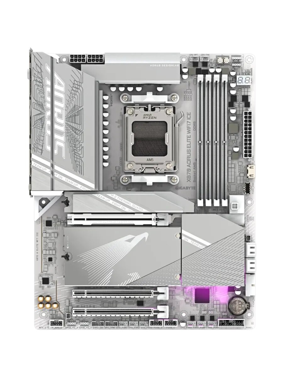 Материнская плата Gigabyte AMD X870 SAM5, ATX, X870 A ELITE, WF7 ICE, белый