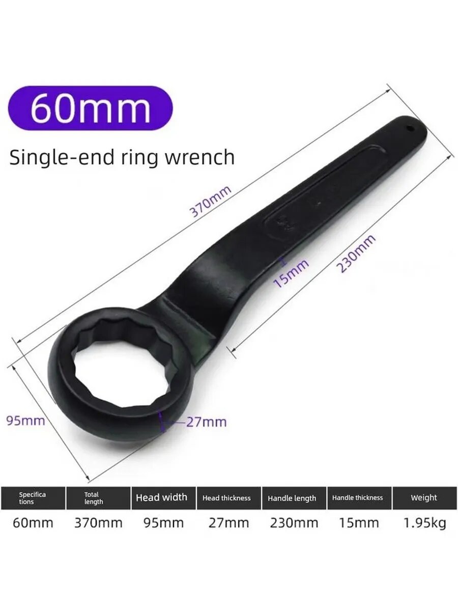 Торцевой ключ (односторонний, 60 мм)