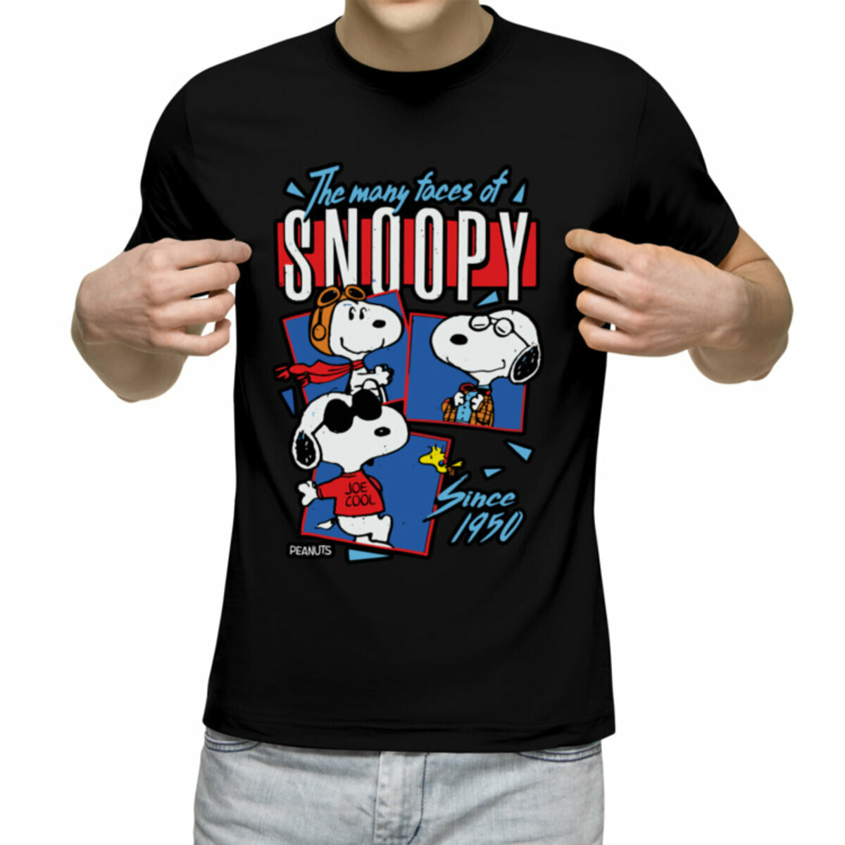 Мужская футболка «Снупи-Snoopy» (черный, 2XL)