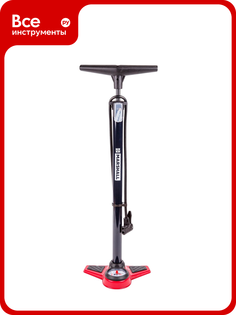 Воздушный ручной насос MARSHALL 500см3 MR0114, металлический корпус, встроенный манометр, бытовое применение