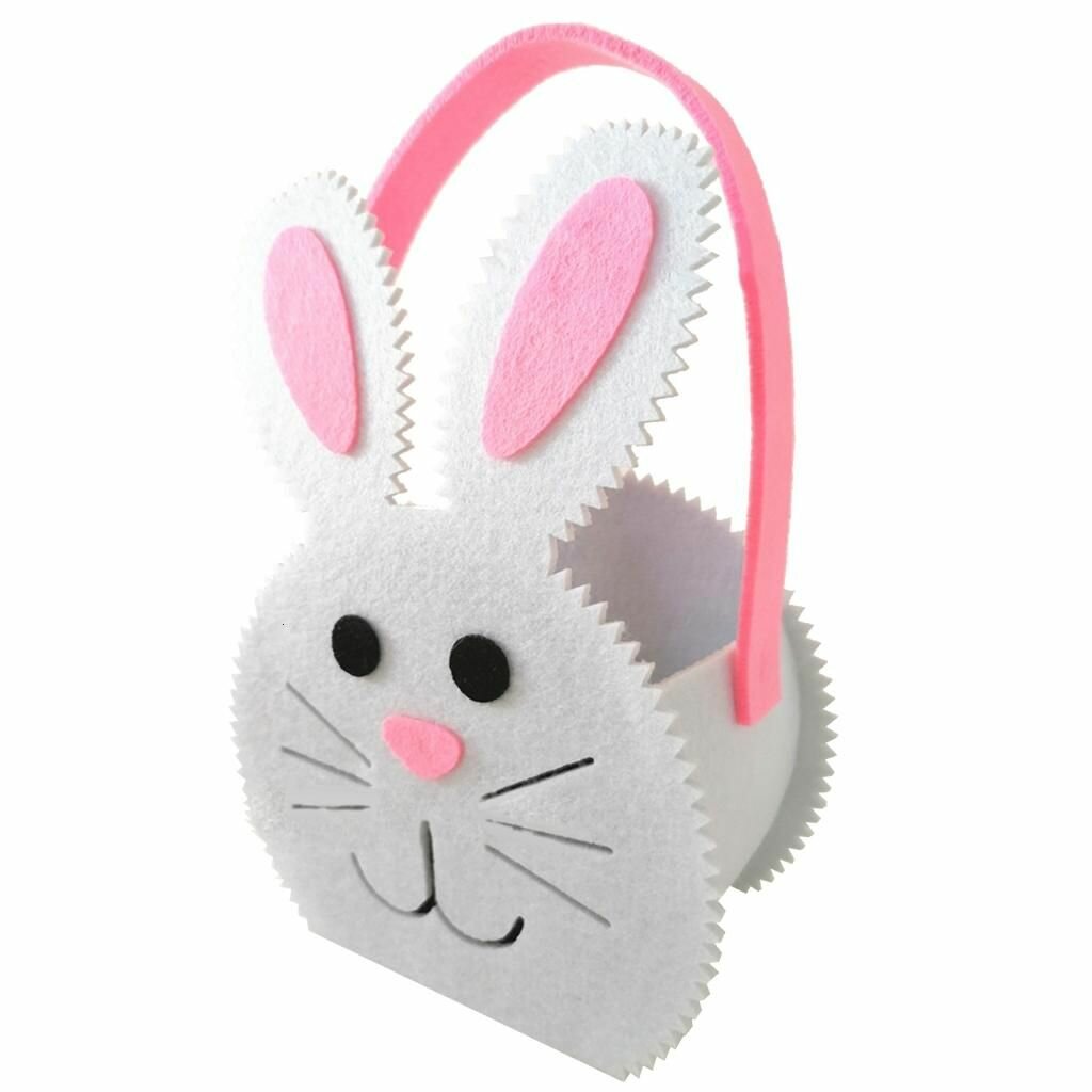 Пасхальная сумочка из фетра в виде животного, - Белый Кролик Баске