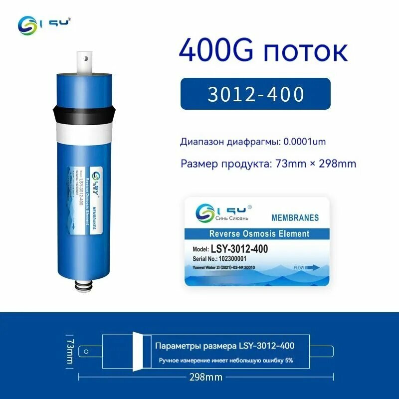 Мембрана обратного осмоса LSY-3012-400g, Подходит для различных брендов