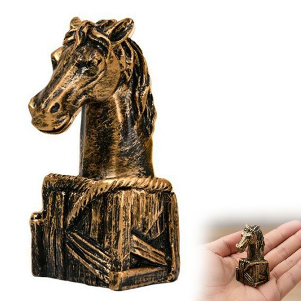 Статуэтка «Золотая голова лошади» от BaYuYPOO, скульптура головы лошади из смолы, антикварное украшение для офиса, гостиной, книжной полки, камина, стола.