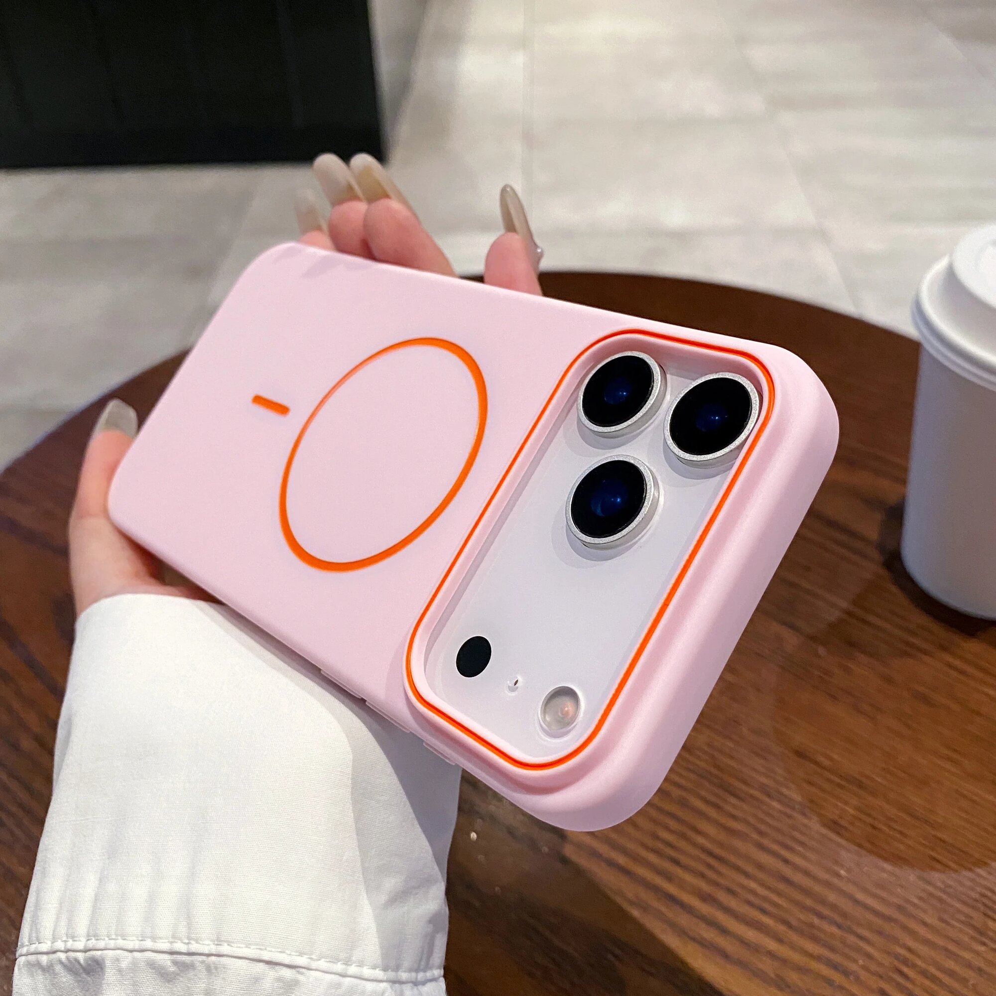 Роскошный Магнитный Матовый Мягкий Чехол Для iPhone 17 Pro Max, Air iPhone 16 Pro Max, Розовый, Pink