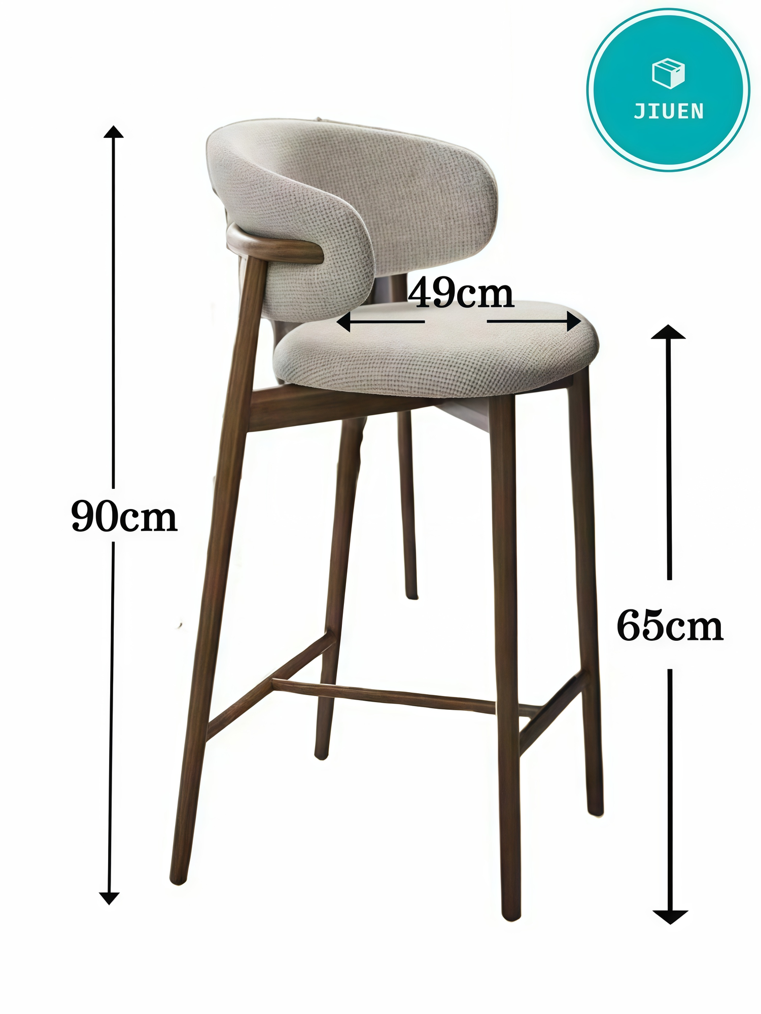 Стул полубарный L.O.L Surprise Lucas, букле, массив дерева, мягкое сиденье