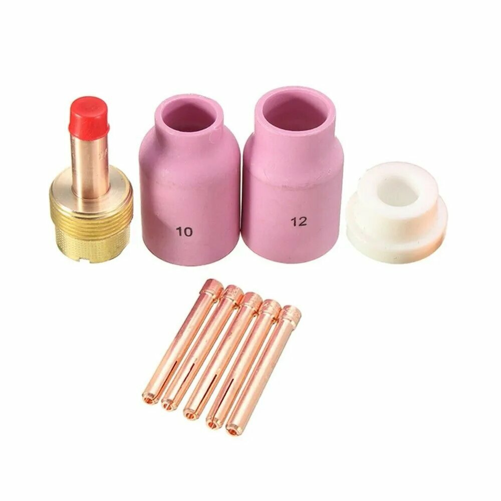 9 шт. для горелки TIG-сварки, большая длинная газовая линза, алюминиевый стакан для цанги WP17 18 26