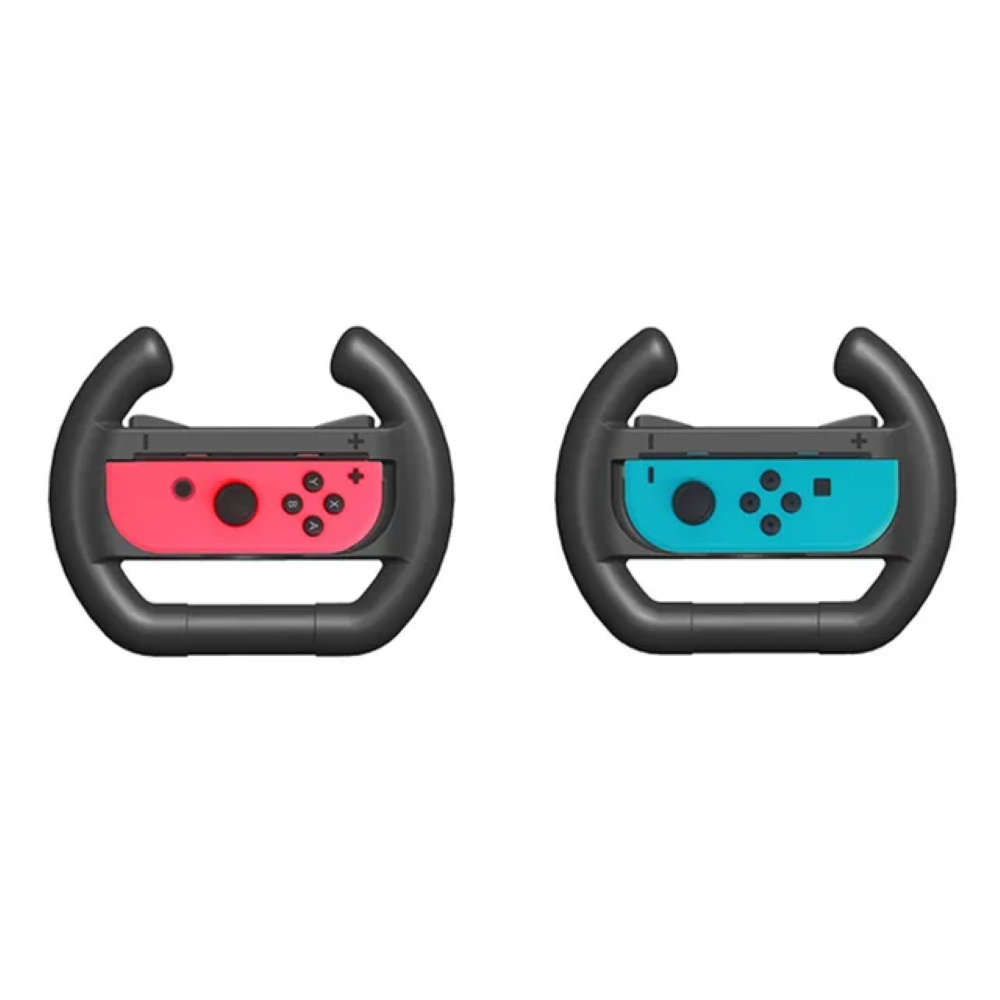 Держатель руль 2 штуки для контроллеров геймпадов джойстиков Joy-Con Nintendo Switch / Oled для гонок Mario Kart Черный