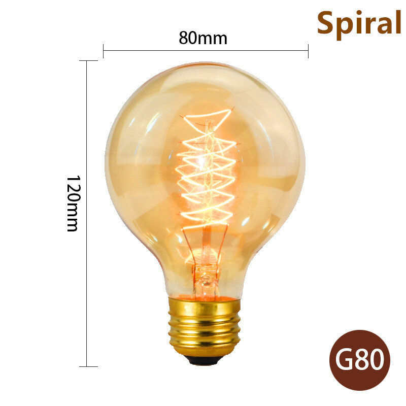 Винтажная лампа с вольфрамовым нитью, светодиодная лента с теплым светом, энергосберегающая антикварная лампа Эдисона, креативная декоративная лампа с шелковым нитью
