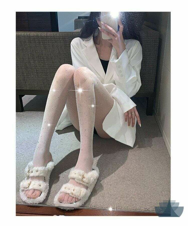 Соблазнительные колготки со стразами Белые