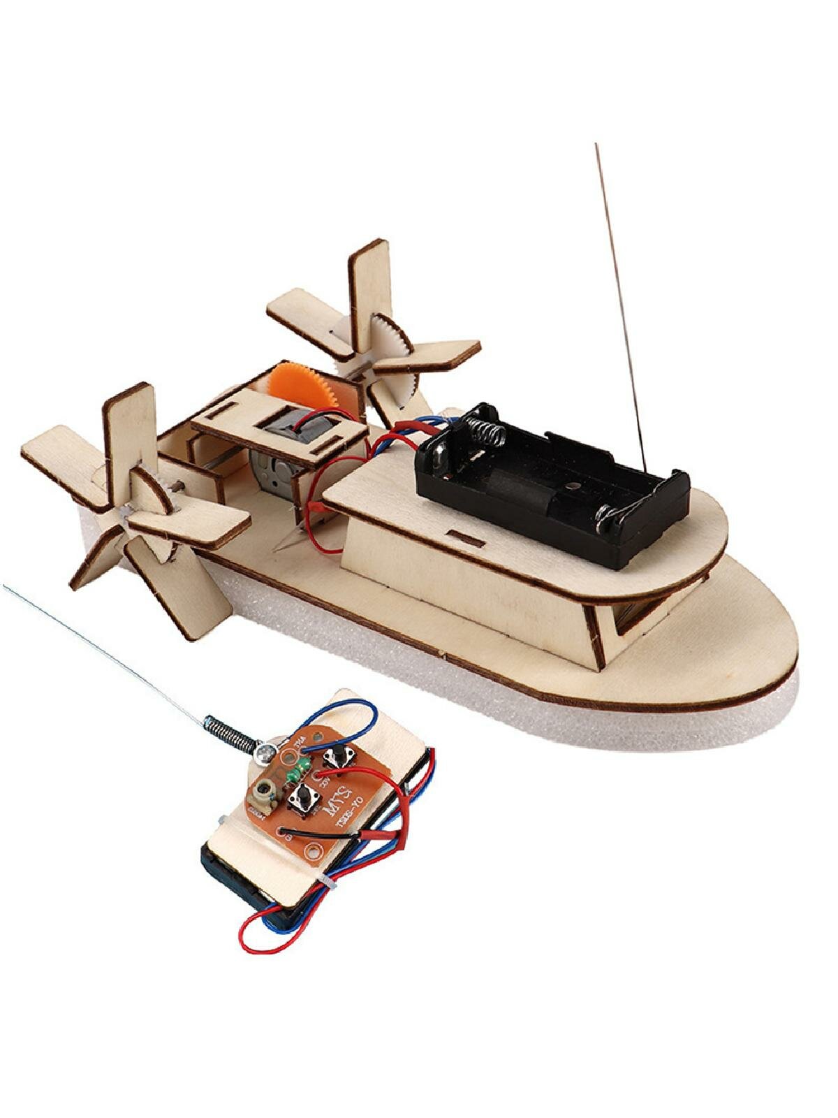 (1 деревянная лодка с дистанционным управлением