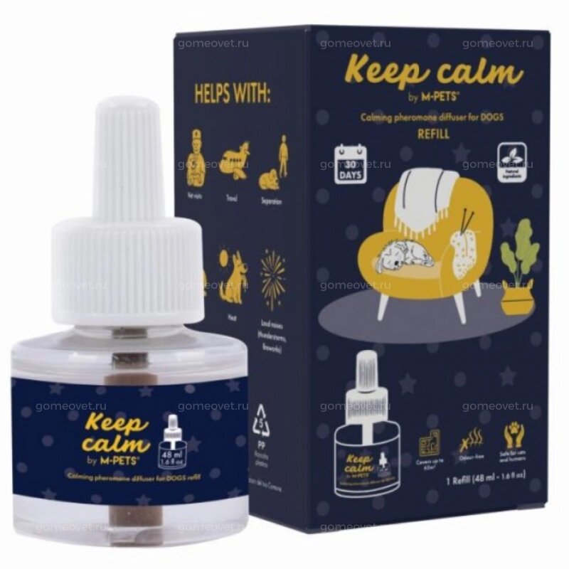 M-pets keep calm феромон для собак фл 48мл+диффузор
