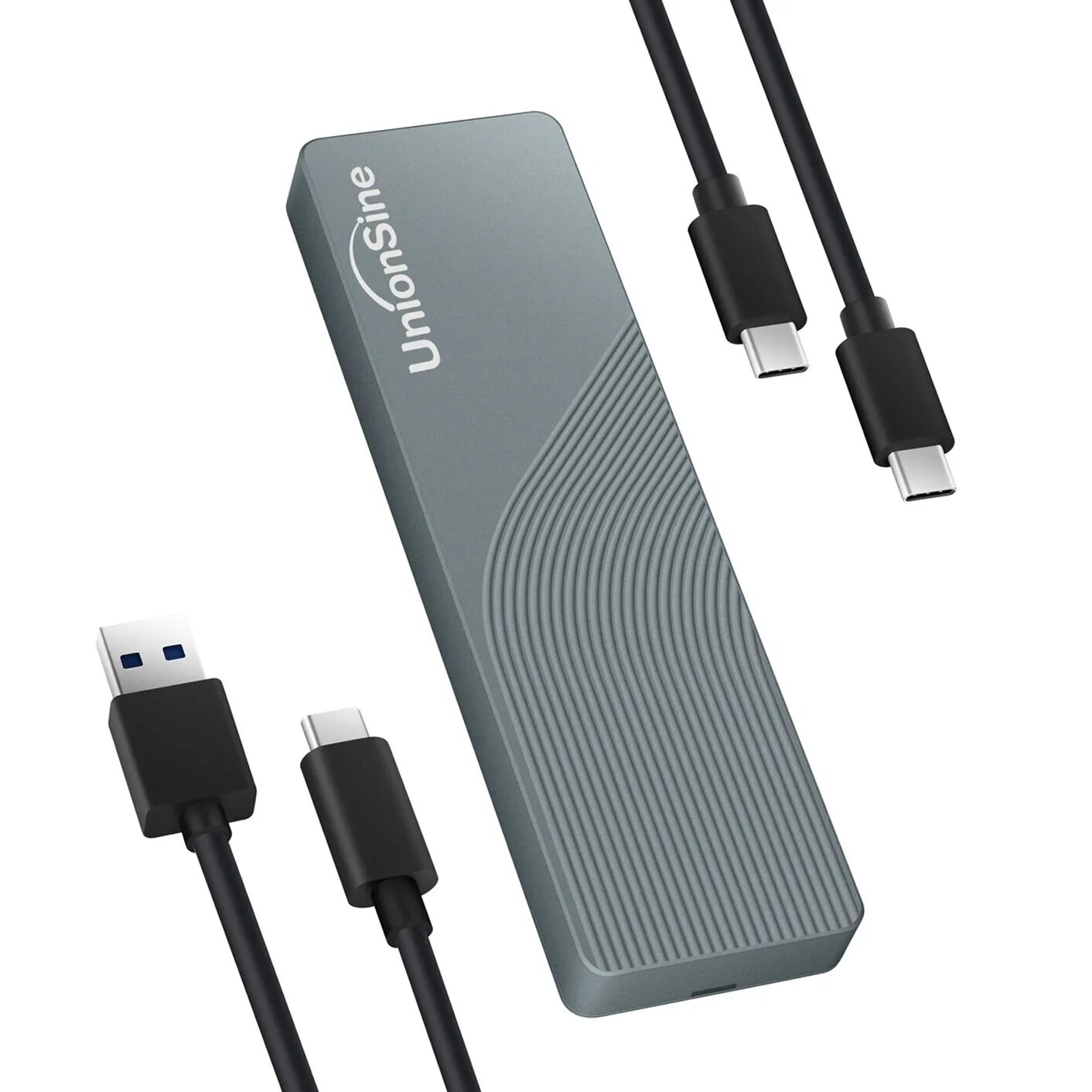 Корпус для SSD UnionSine M.2 2280 NVMe /SATA, USB 3.0 Type A/USB 3.2 Type-С, 6 Гбит/с (SATA), 10 Гбит/с (NVMe), 2 кабеля