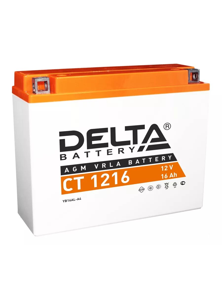 Аккумулятор DELTA CT1216 12V 16Ач 200А 205x70x160 обр. пол.