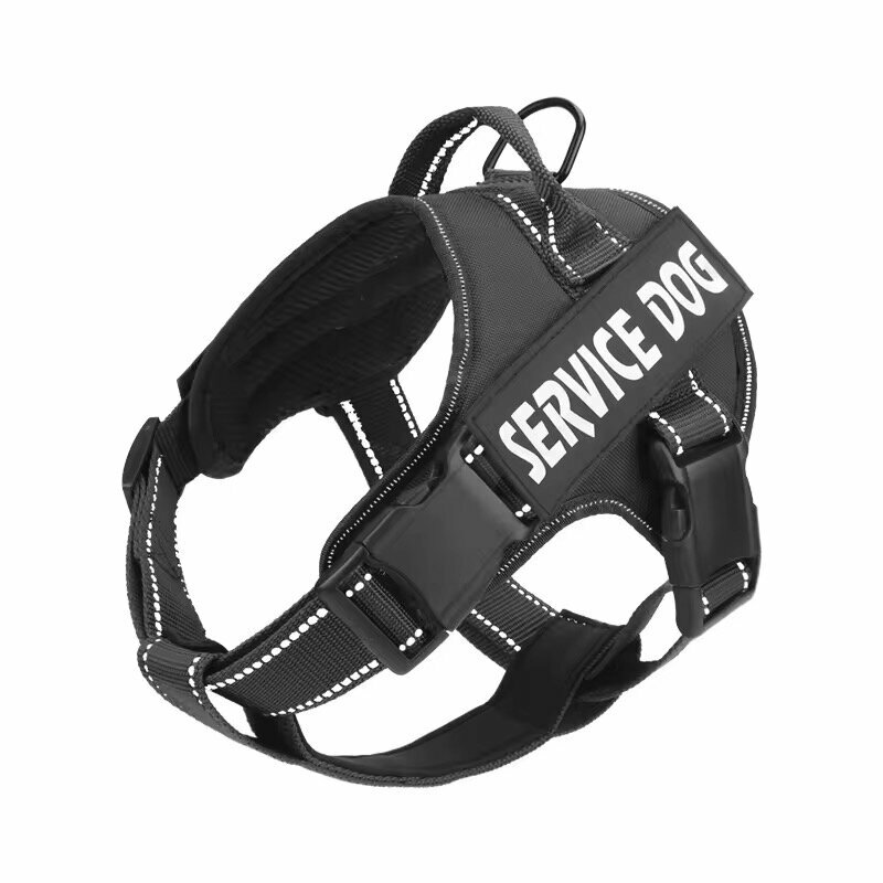 Шлейка для собак средних и крупных пород в черном цвете . Размер XL .