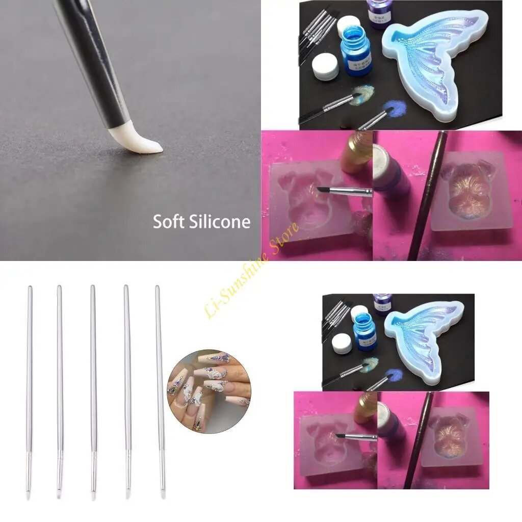 Силиконовые кисти для лепки 5 шт