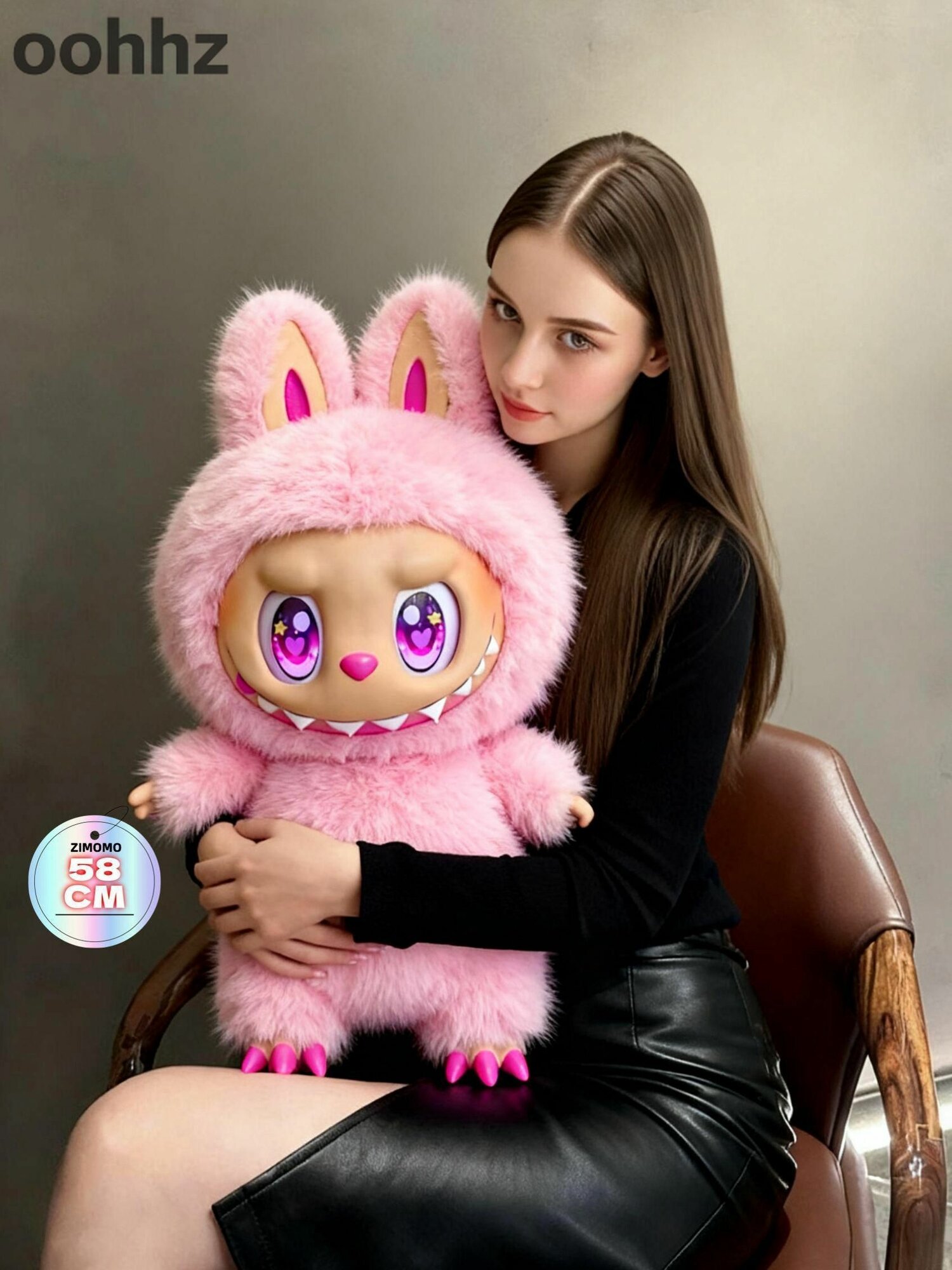 Большая коллекция плюшевых игрушек LABUBU лабубу зима розовый 60, В качестве подарка, для детей, друзей