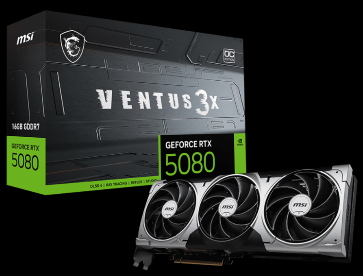 Видеокарта PCIE16 RTX5080 16GB RTX 5080 16G VENTUS 3X OC MSI