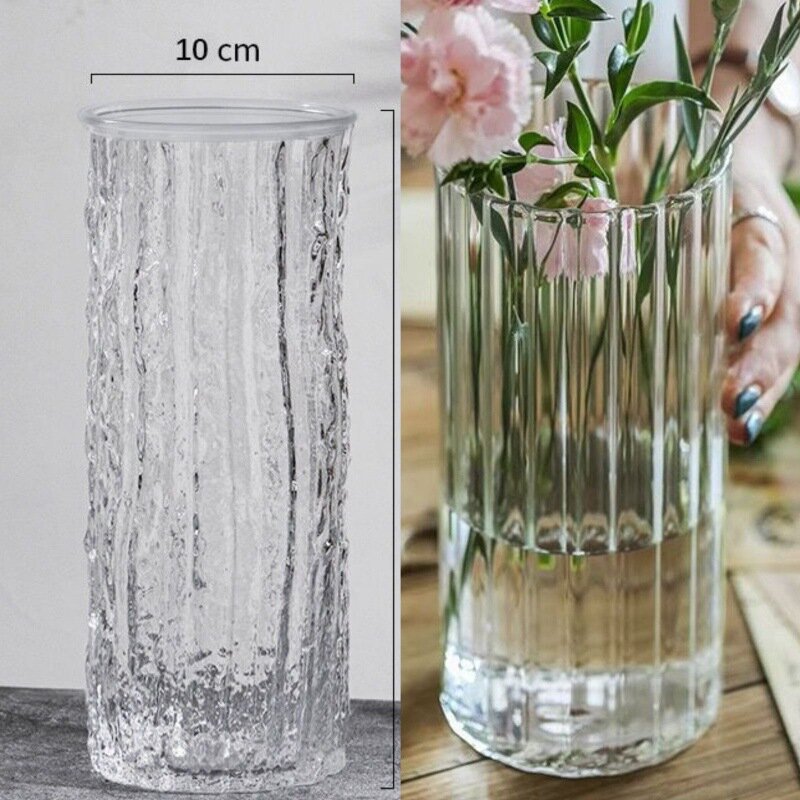 Ваза, 24 см , Органическое стекло, 2 шт. Прямые ледники, вертикальные полосы